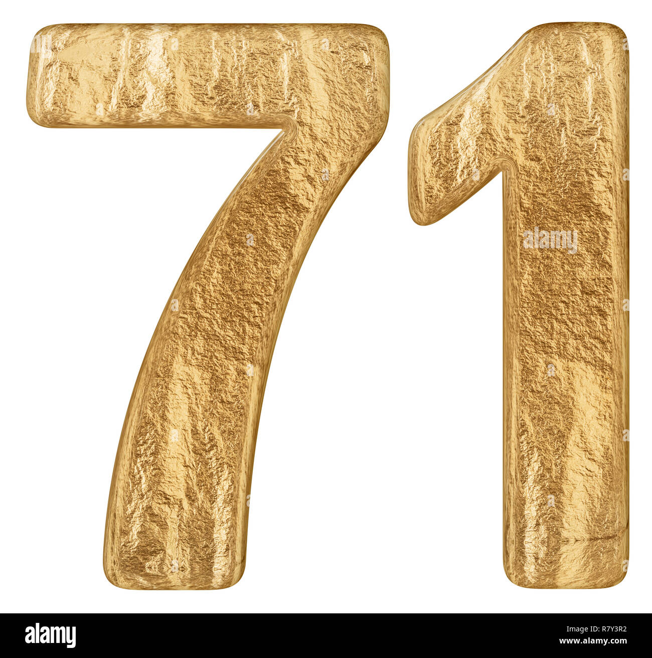 Numeral 71, seventy one, isolated on white background, 3d render Stock ...