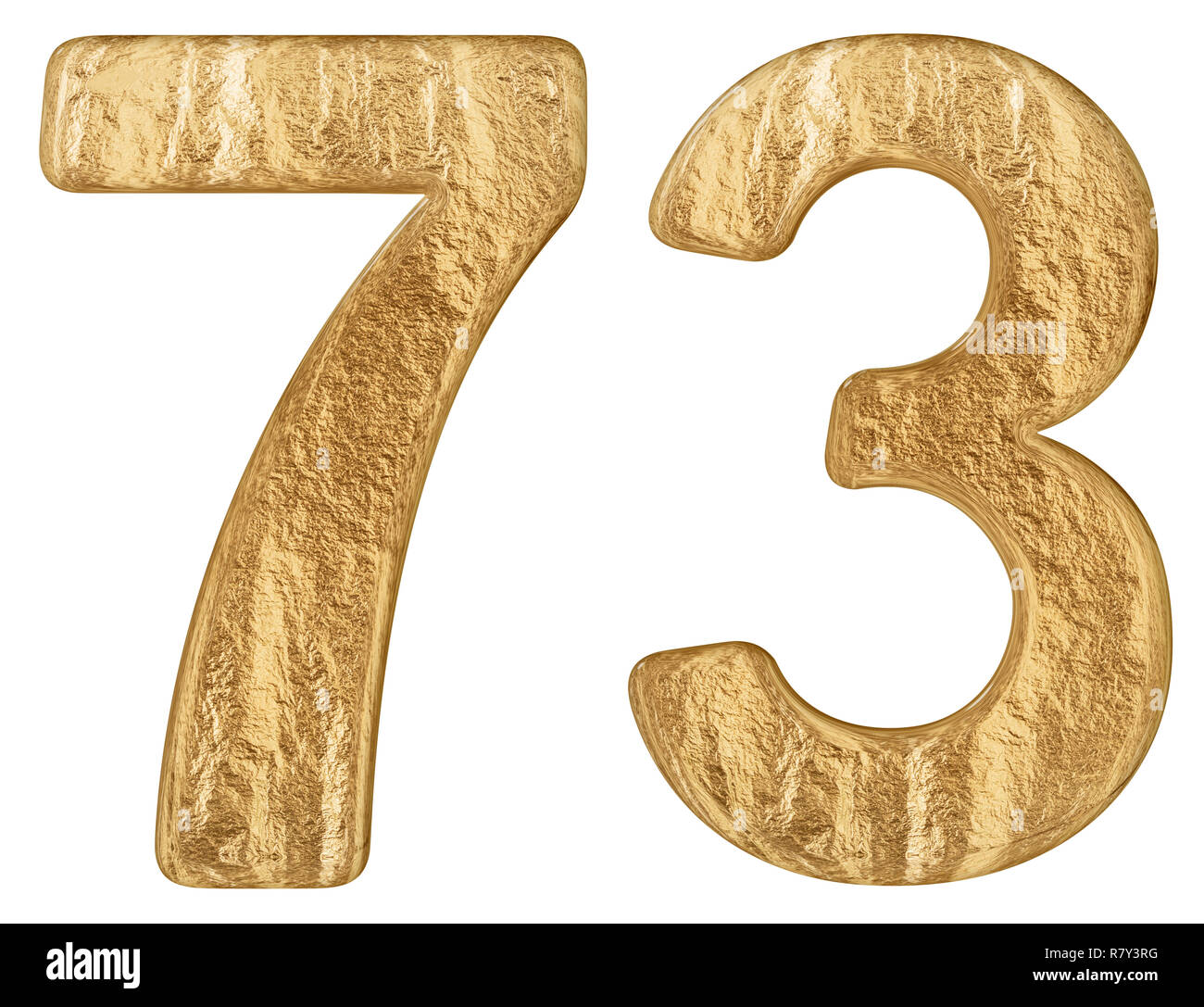 Numeral 73, seventy three, isolated on white background, 3d render ...