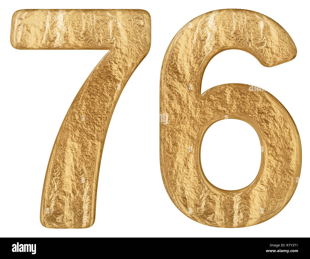 Numeral 76, seventy six, isolated on white background, 3d render Stock ...