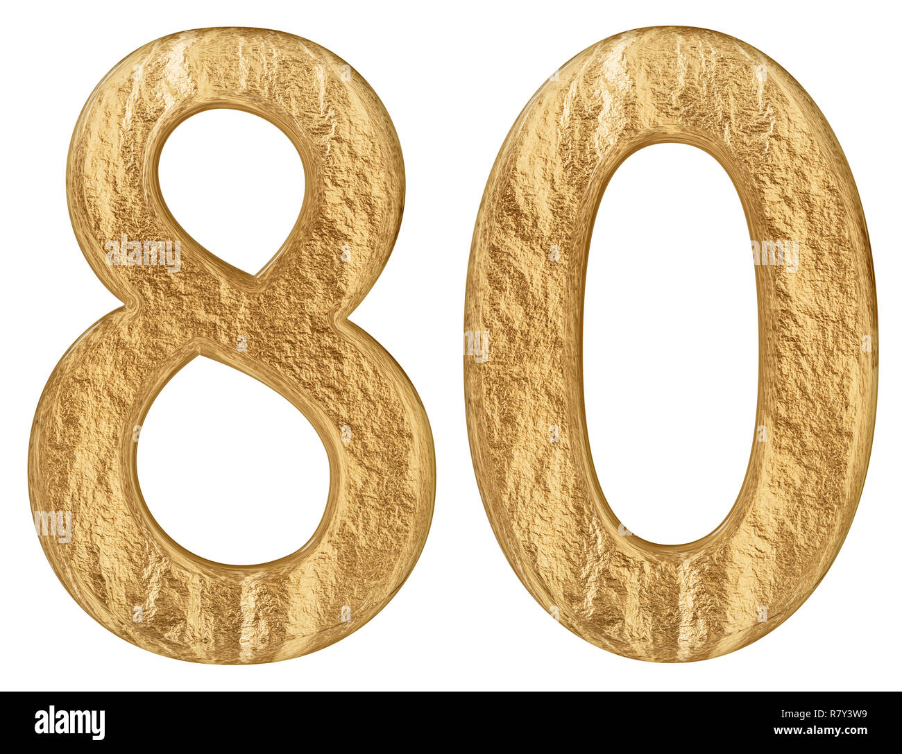 Numeral 80, eighty, isolated on white background, 3d render Stock Photo ...