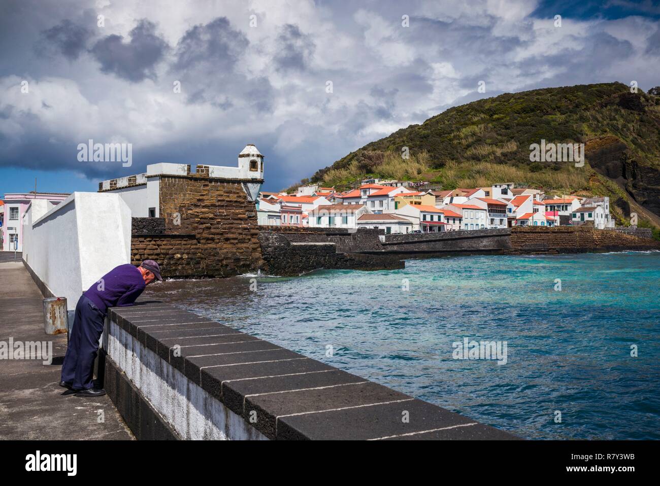 Portugal, Azores, Faial Island, Horta, the old harbor of Porto Pim and ...