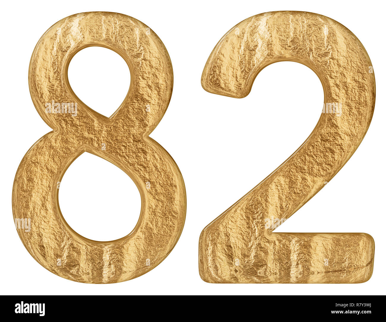 Numeral 82, eighty two, isolated on white background, 3d render Stock ...