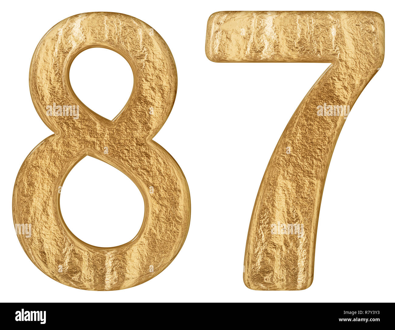 Numeral 87, eighty seven, isolated on white background, 3d render Stock ...