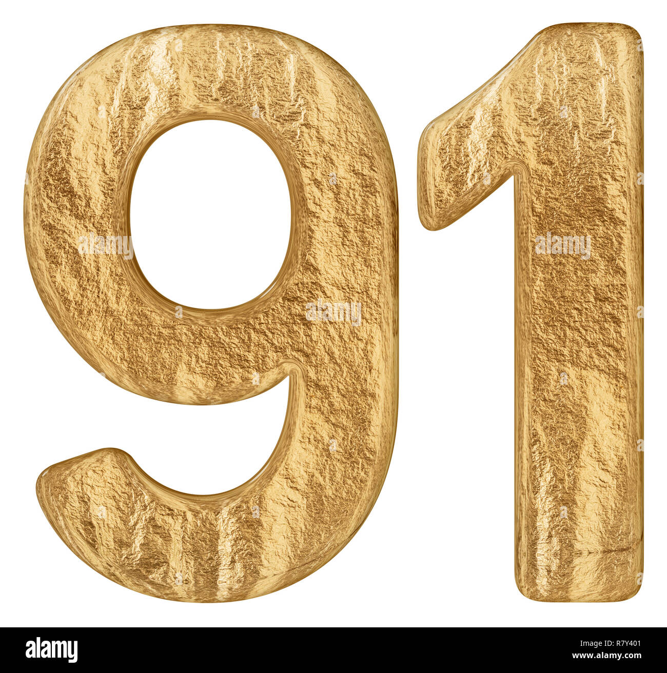 Numeral 91, ninety one, isolated on white background, 3d render Stock Photo - Alamy