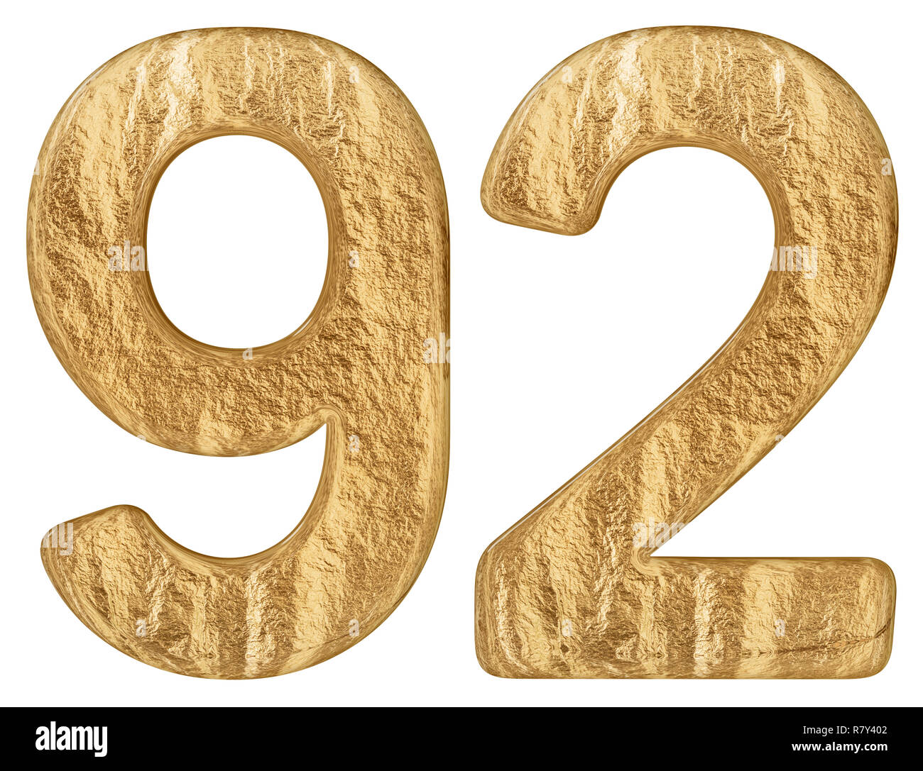 Numeral 92, ninety two, isolated on white background, 3d render Stock ...