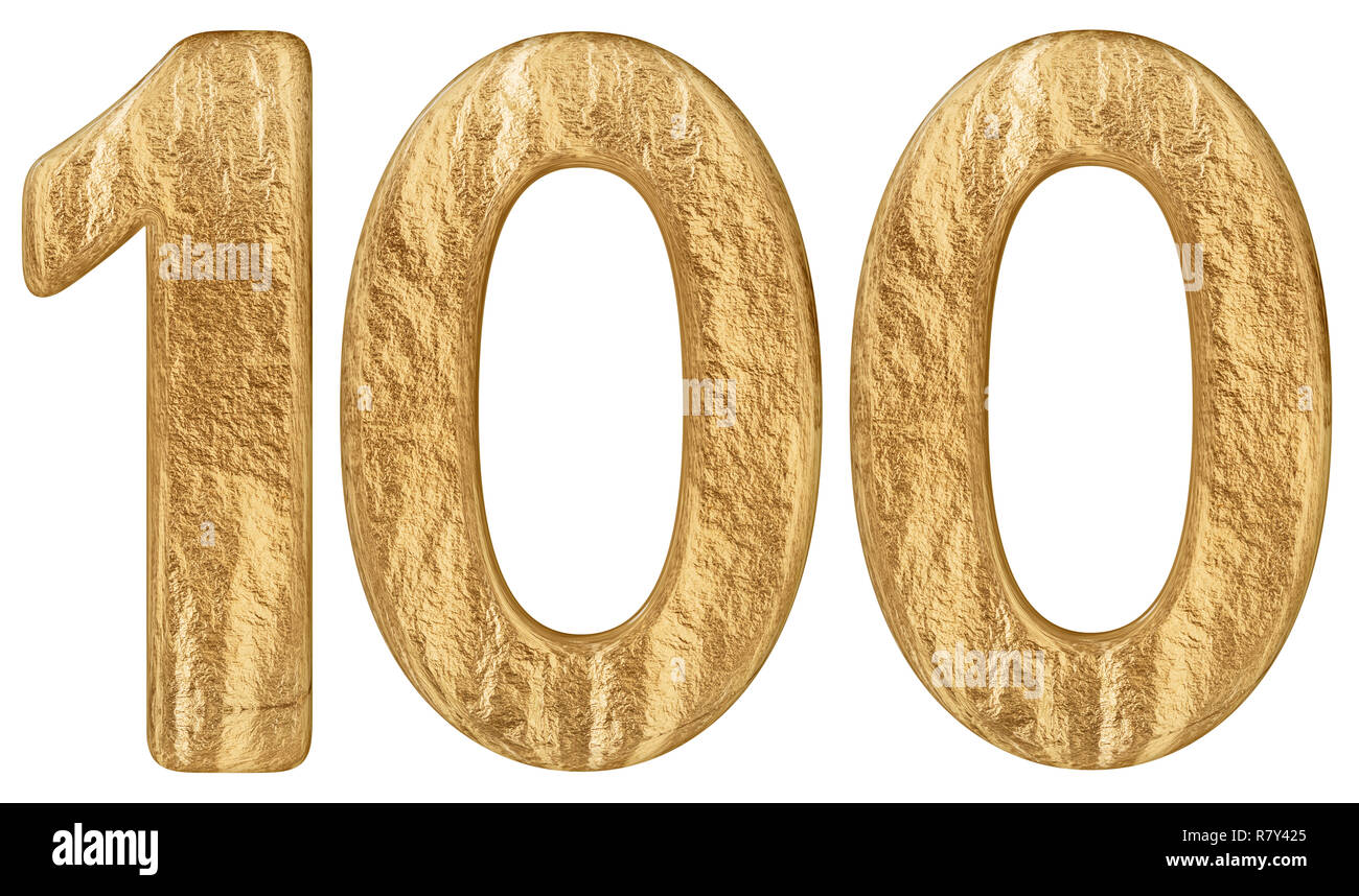 Numeral 100, one hundred, isolated on white background, 3d render Stock ...
