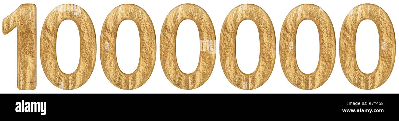 Numeral 1000000, one million, isolated on white background, 3d render ...