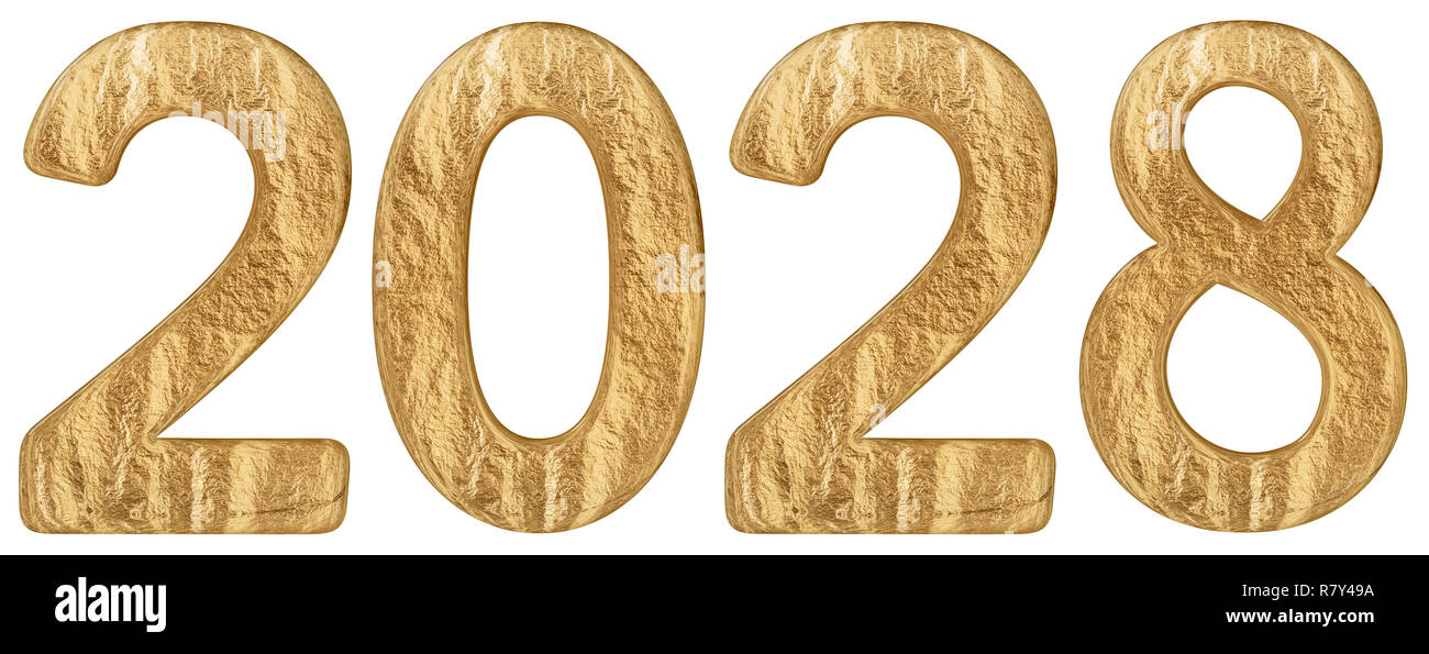 Inscription 2028, isolated on white background, 3d render Stock Photo ...