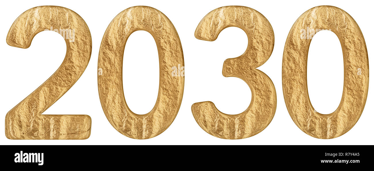 Inscription 2030, isolated on white background, 3d render Stock Photo ...