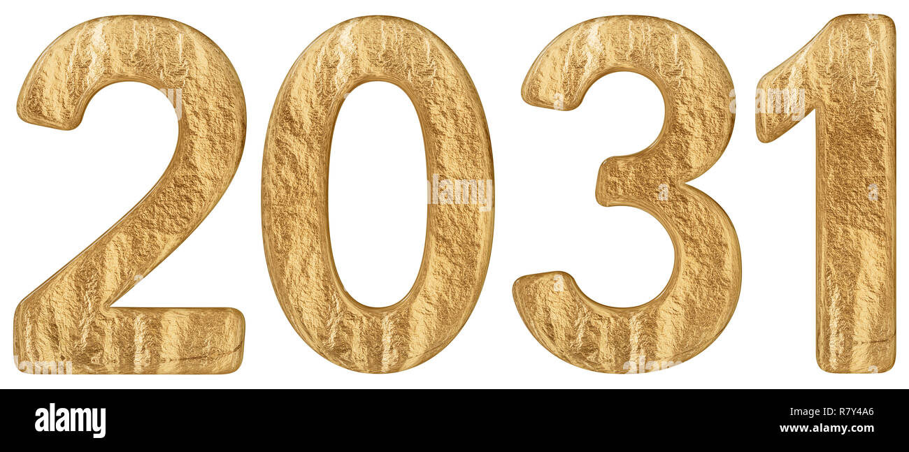 Inscription 2031, isolated on white background, 3d render Stock Photo ...