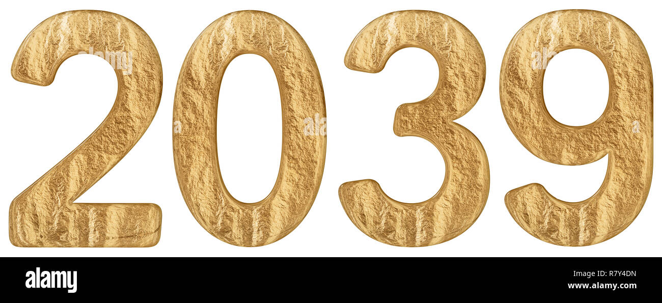 Inscription 2039, isolated on white background, 3d render Stock Photo ...