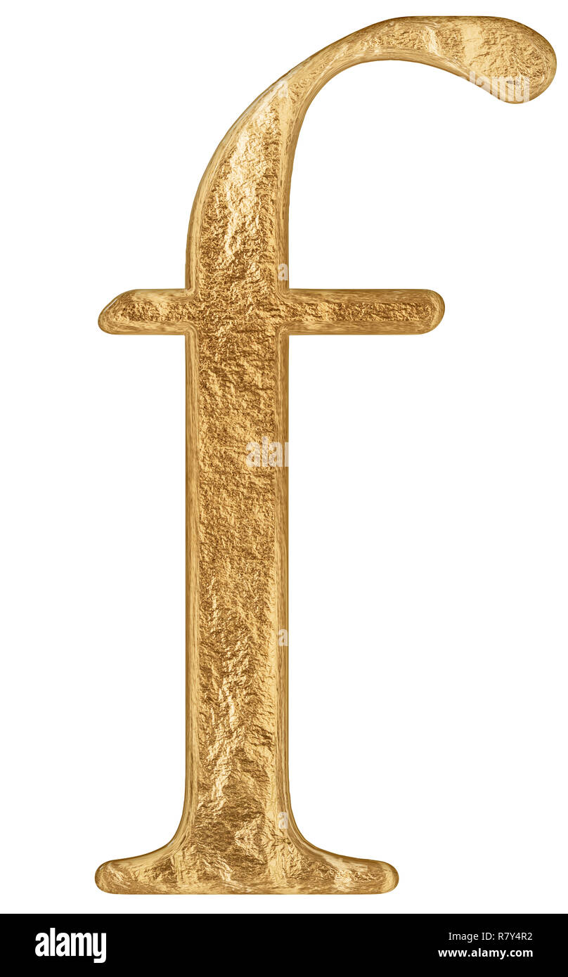 Lowercase letter f, isolated on white, 3D render Stock Photo - Alamy