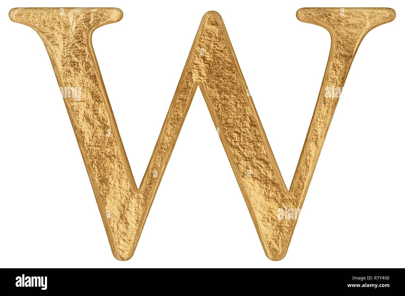 Lowercase letter w, isolated on white, 3D render Stock Photo - Alamy