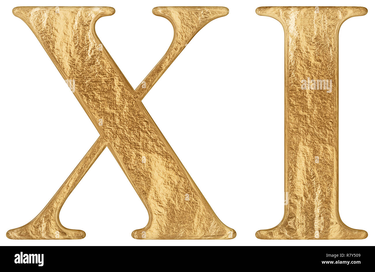 Roman numeral XI, undecim, 11, eleven, isolated on white background, 3d ...