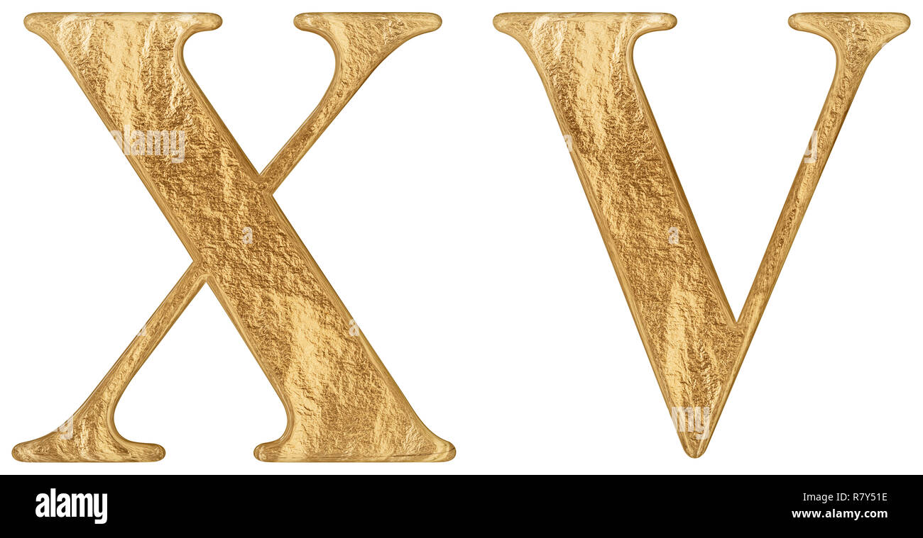 Roman Numeral XV Quindecim 15 Fifteen Isolated On White Background