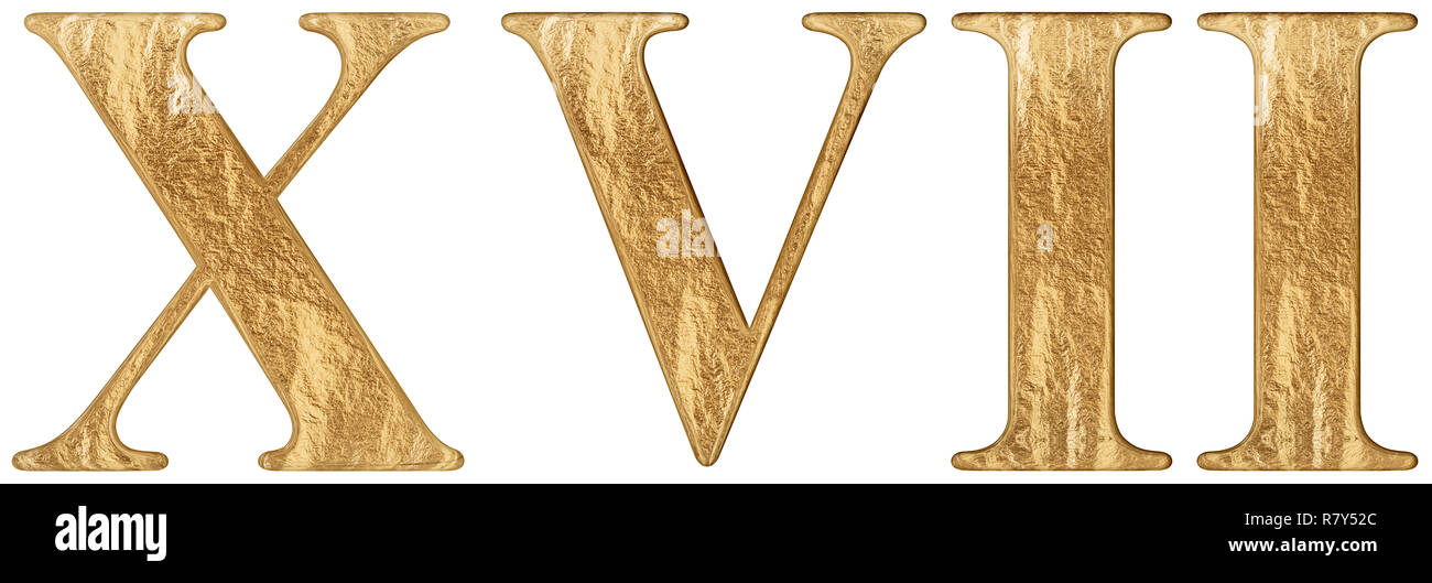 Roman numeral XVII, septendecim, 17, seventeen, isolated on white ...