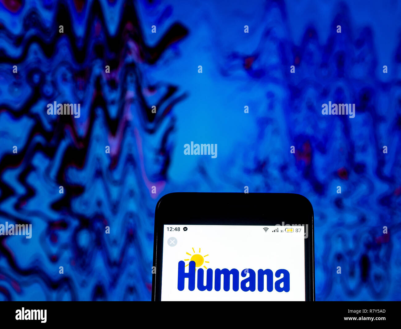 Humana Managed care company logo seen displayed on smart phone Stock ...