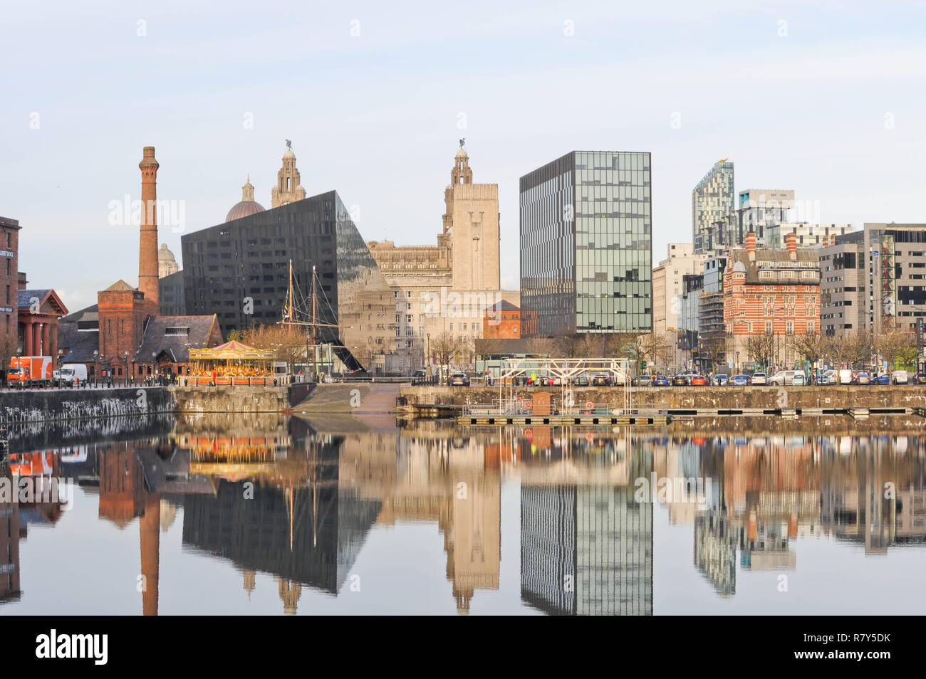 Liverpool's skyline reflecting Stock Photo - Alamy