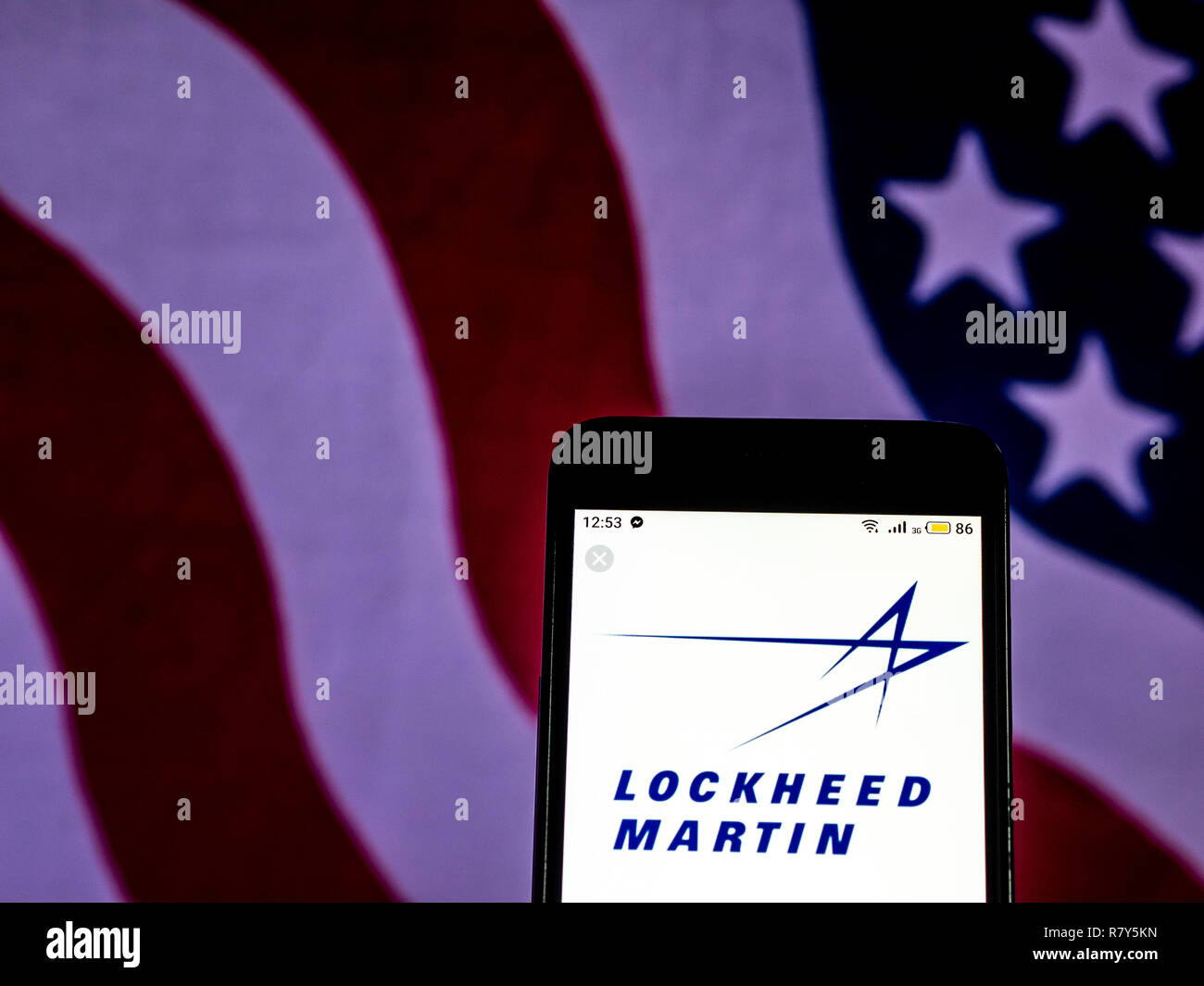 Lockheed Martin Aerospace and defense company logo seen displayed on ...