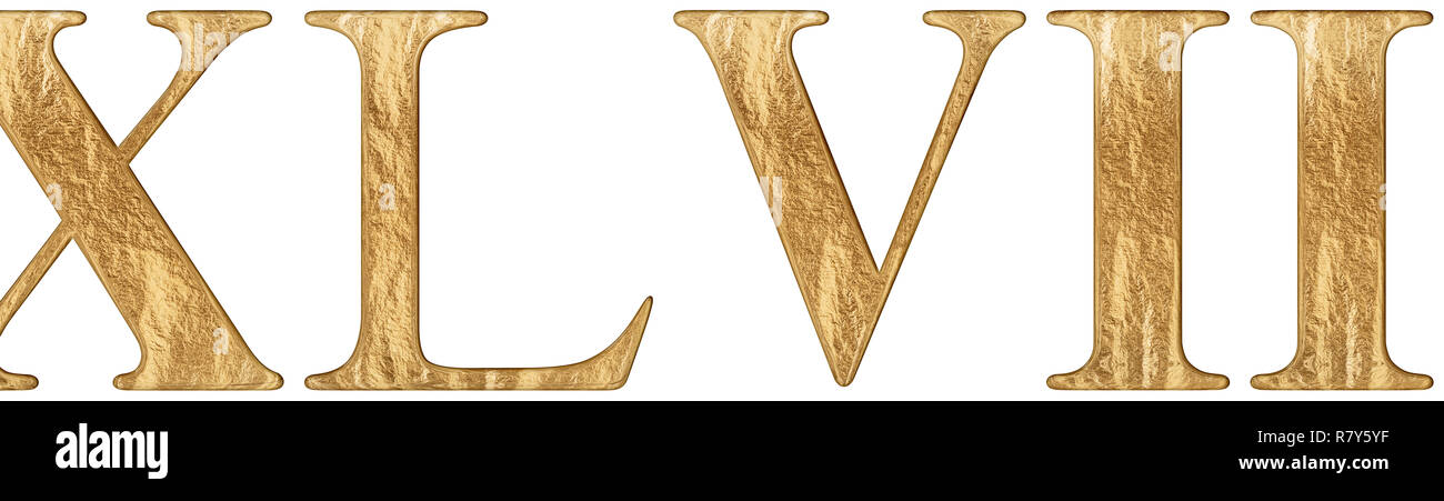 Roman numeral XLVII, septem et quadraginta, 47, forty seven, isolated ...