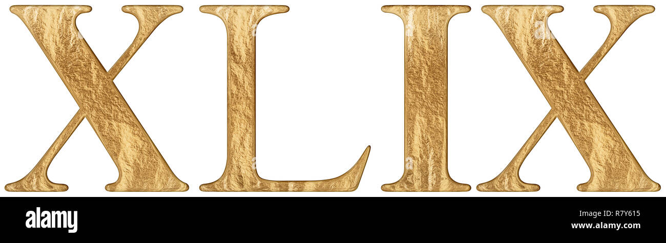 Roman numeral XLIX, novem et quadraginta, 49, forty nine, forty, nine ...