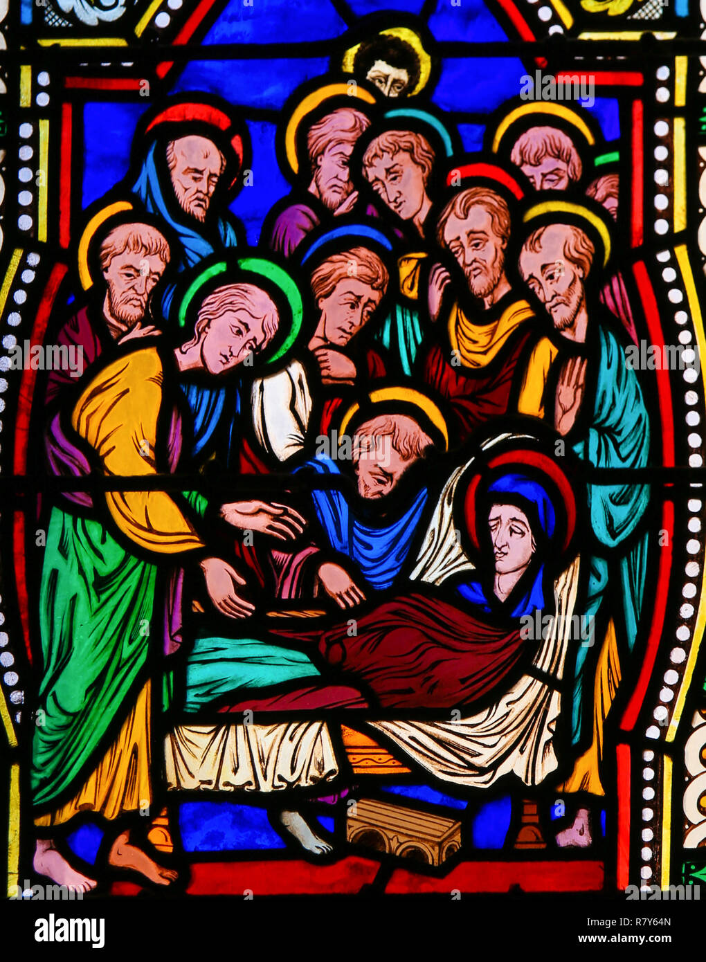 Stained Glass in the Cathedral of Monaco depicting the Death of Mother ...