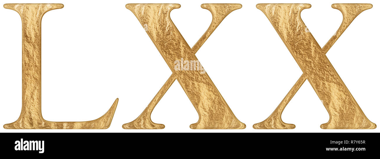 Roman numeral LXX, septuaginta, 70, seventy, isolated on white ...