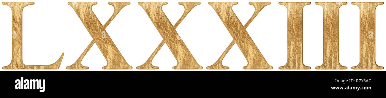 Roman numeral LXXXIII, tres et octoginta, 83, eighty three, isolated on ...
