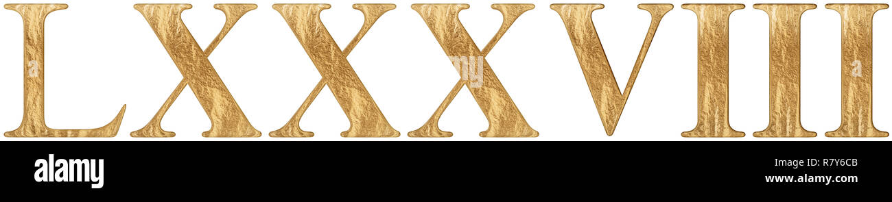 Roman numeral LXXXVIII, octo et octoginta, 88, eighty eight, isolated ...