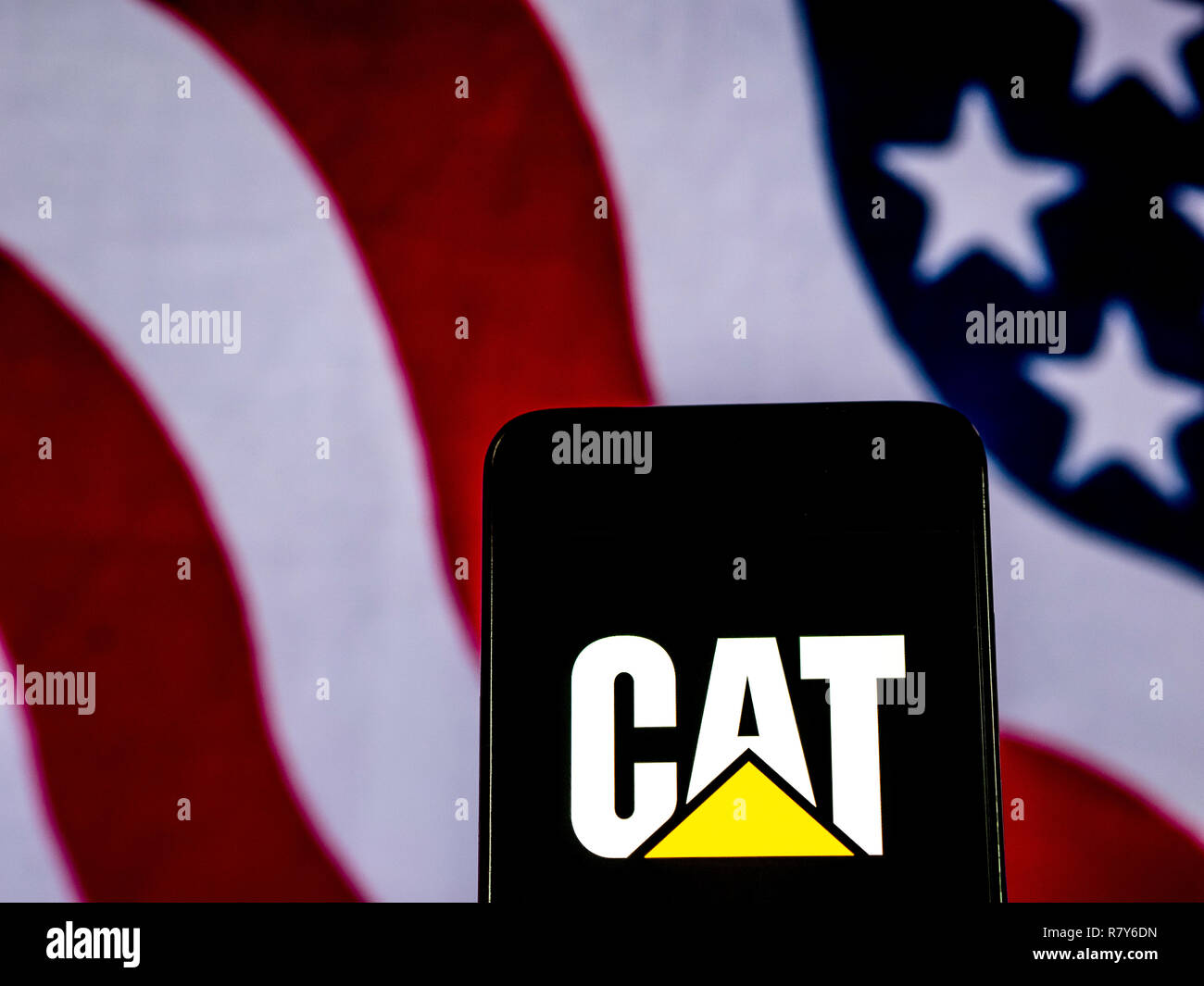 Caterpillar Inc. Construction machinery and equipment company logo seen ...