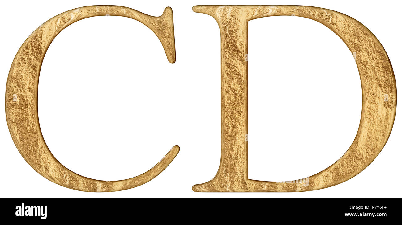 Roman numeral CD, quadringenti, 400, four hundred, isolated on white ...