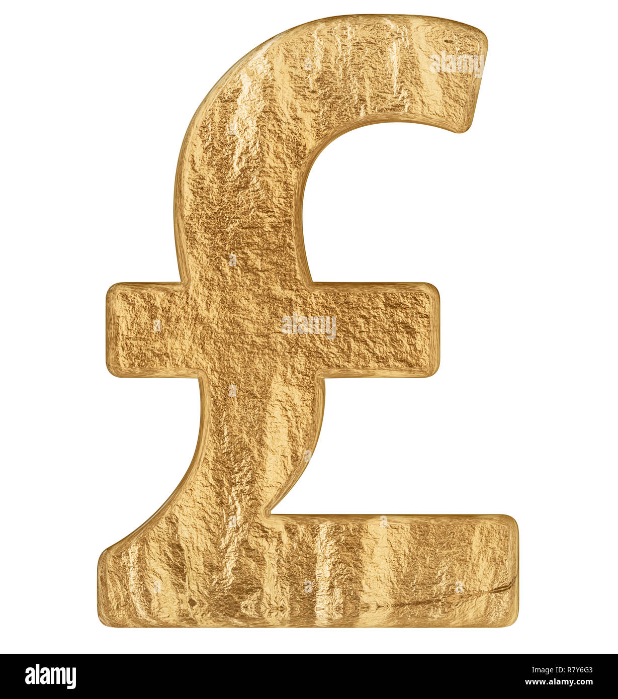 British pound sterling symbol, isolated on white background, 3D render ...