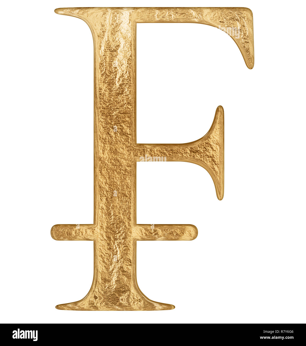 French franc symbol, isolated on white background, 3D render Stock ...