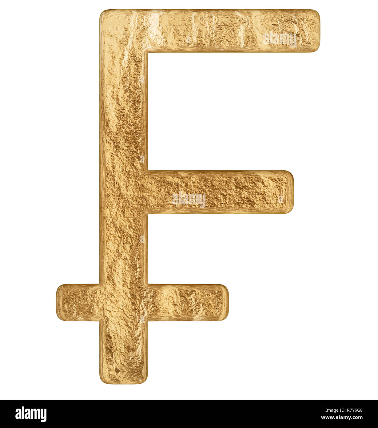 French franc symbol, isolated on white background, 3D render Stock ...