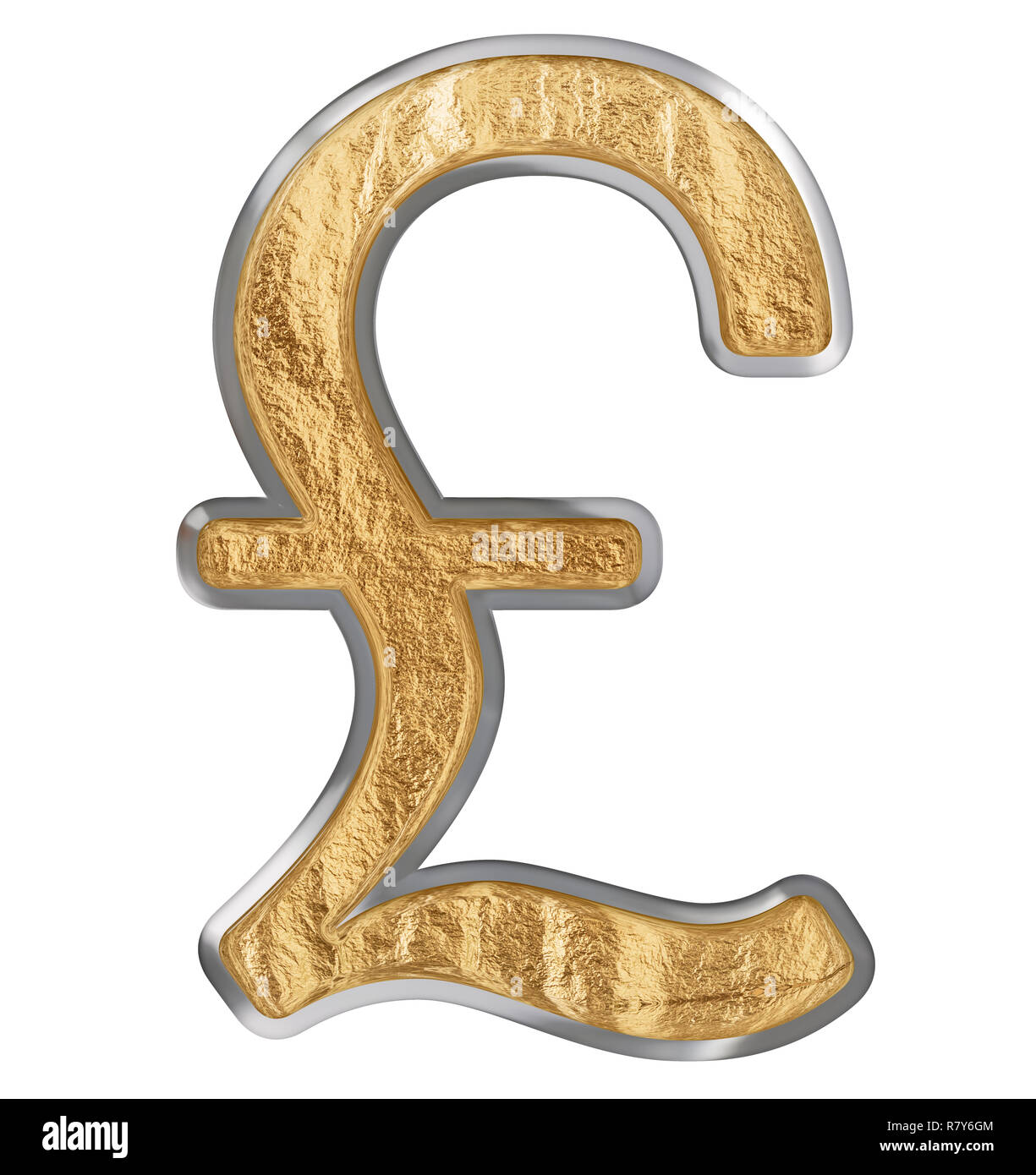 British pound sterling symbol, isolated on white background, 3D render ...