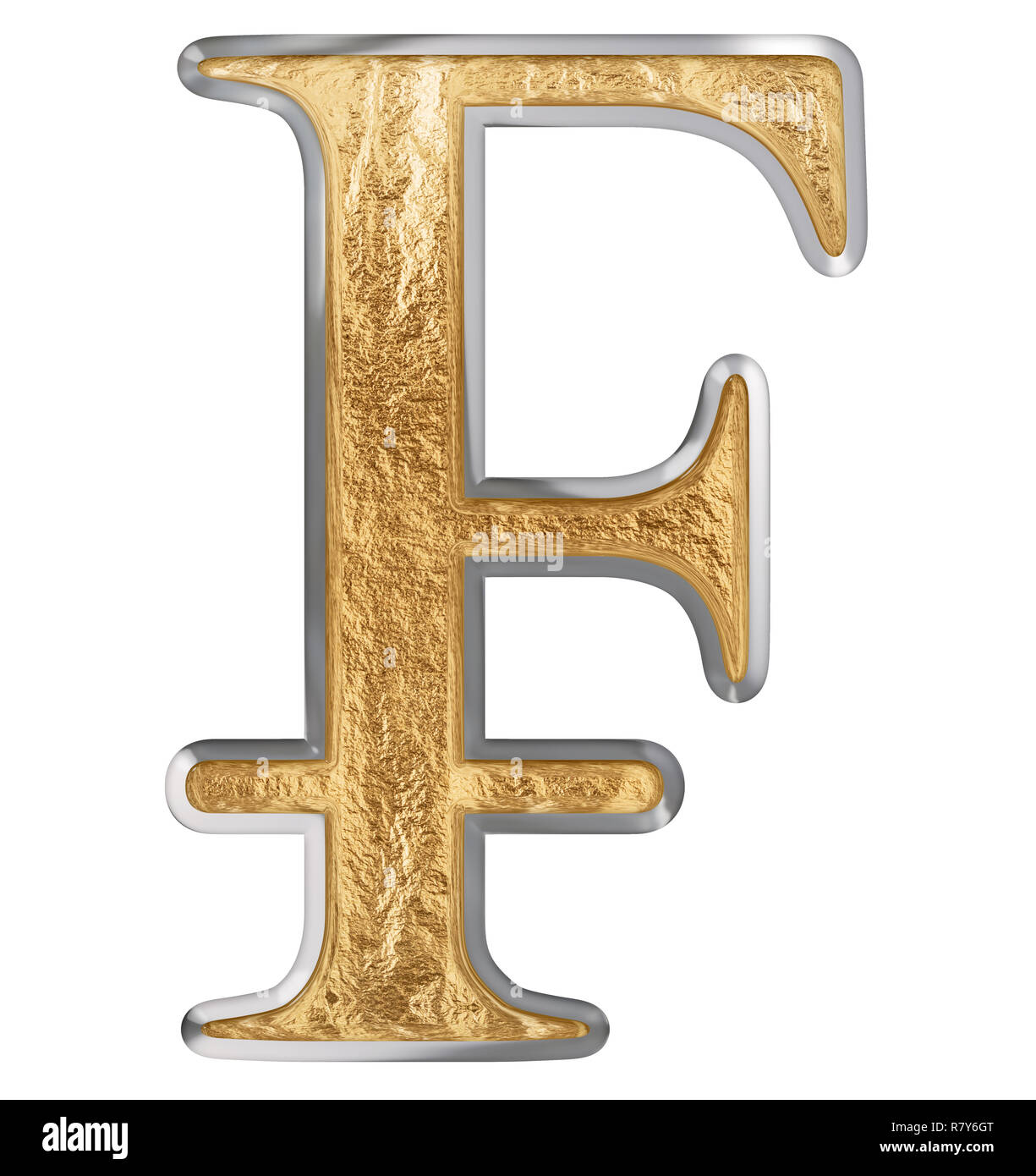 French franc symbol, isolated on white background, 3D render Stock ...