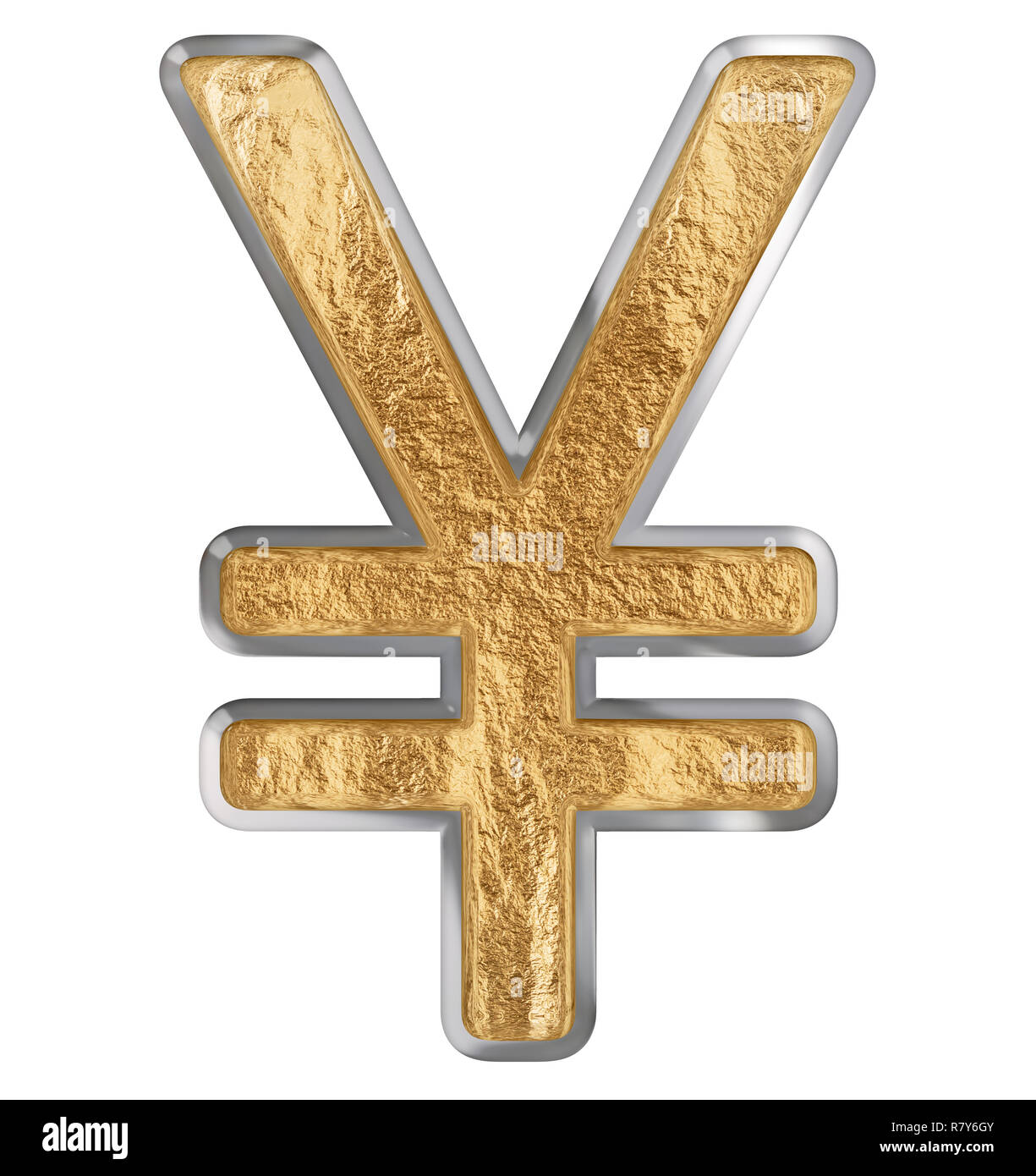 Japanese yen symbol, isolated on white background, 3D render Stock ...