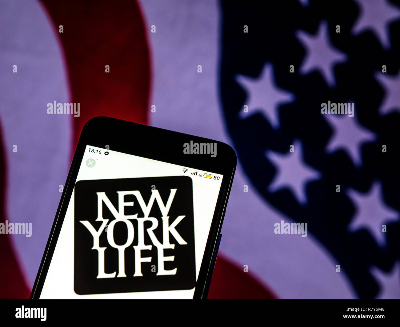 New York Life Insurance Company logo seen displayed on smart phone ...