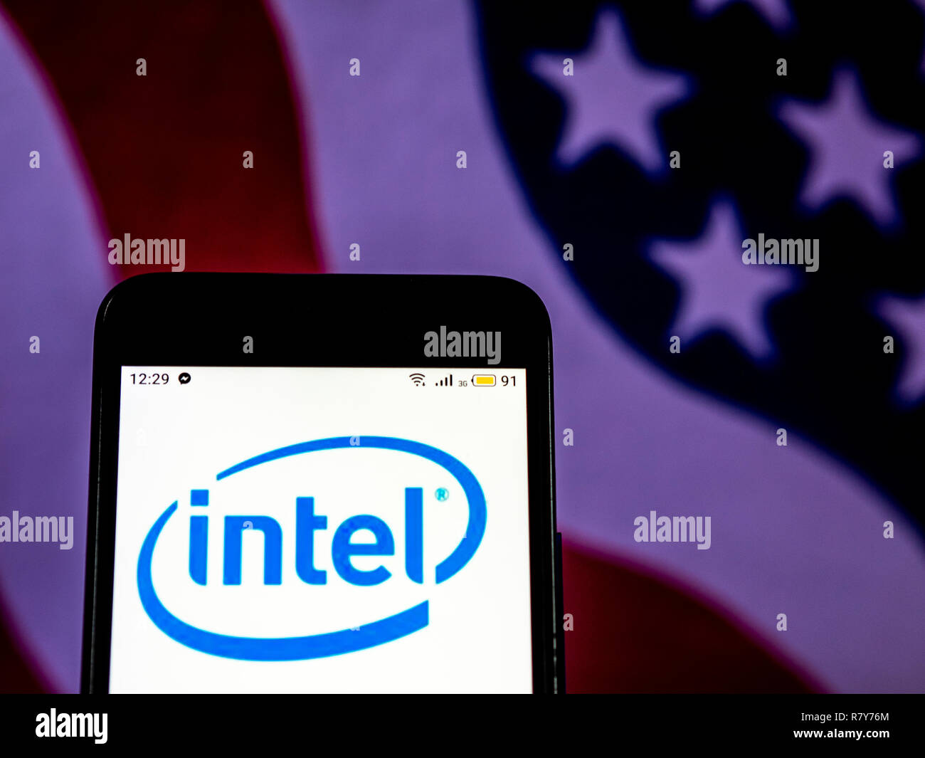 Intel Semiconductor manufacturing company logo seen displayed on smart ...