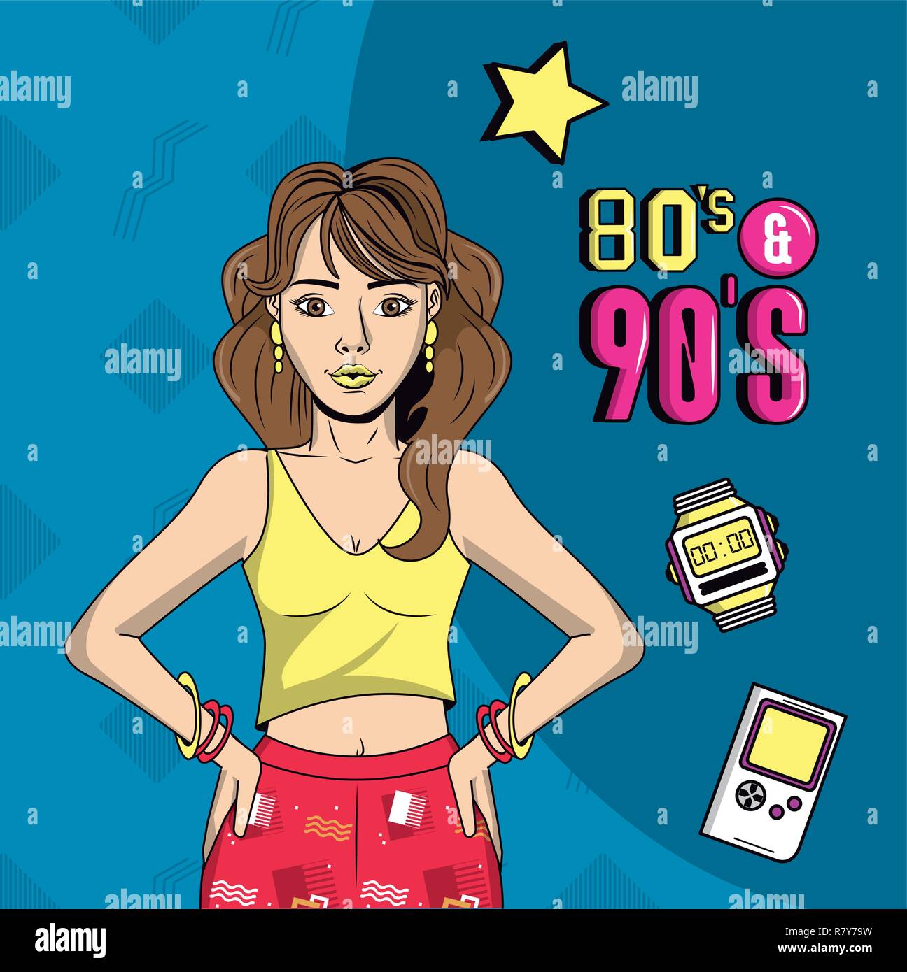 1980s woman Stock Vector Images - Alamy