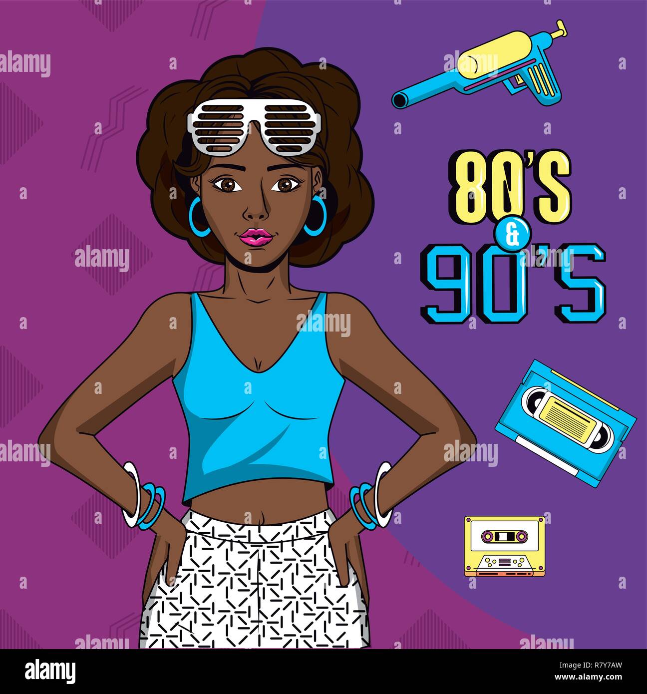 Eighties fashion woman Stock Vector Images - Alamy