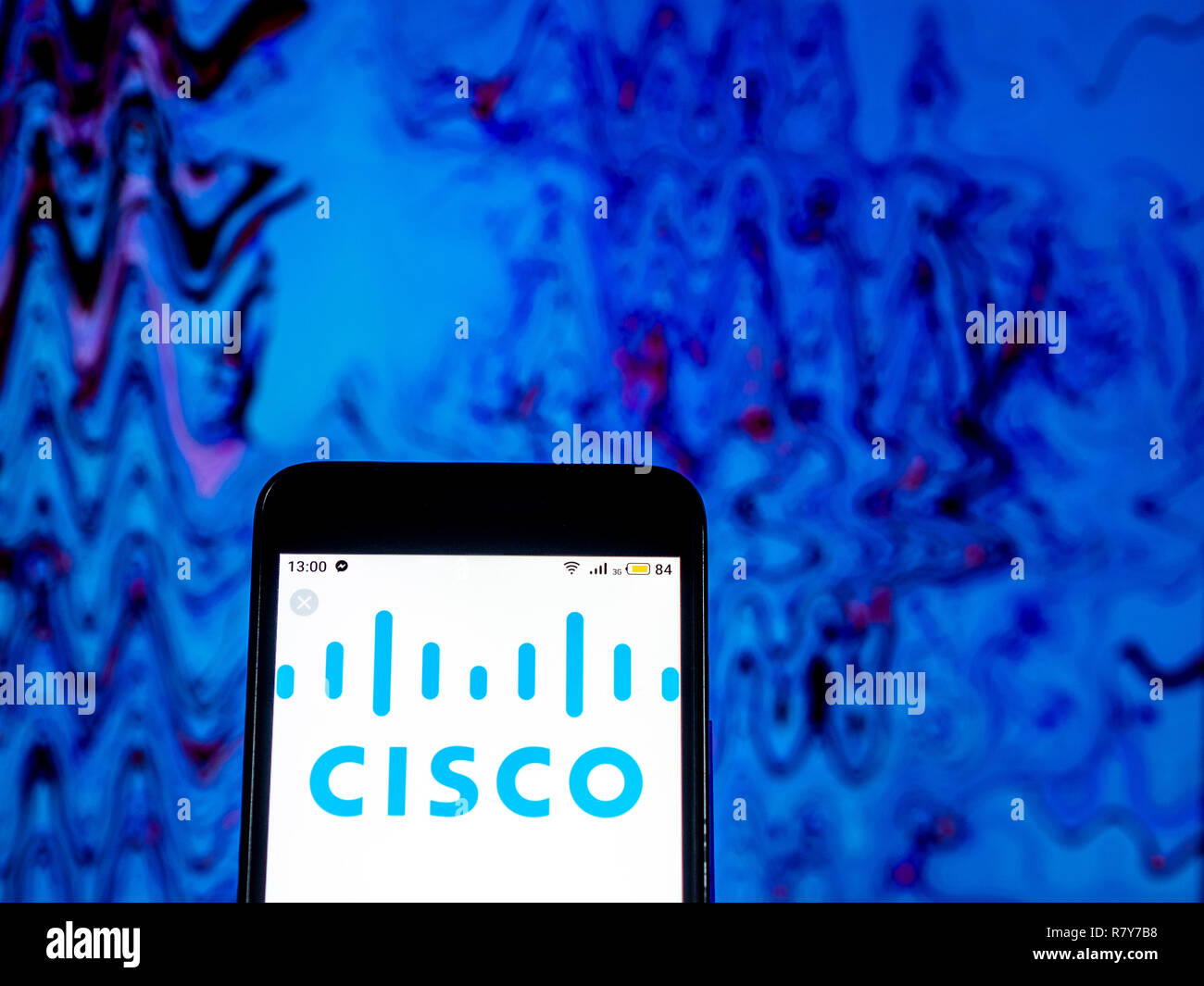 Cisco Systems Networking hardware company logo seen displayed on smart ...