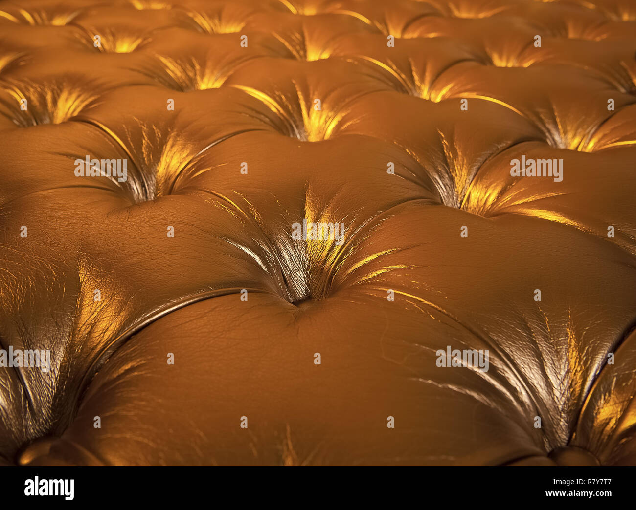 leather background. Upholstery leather pattern padded with buttons on ...