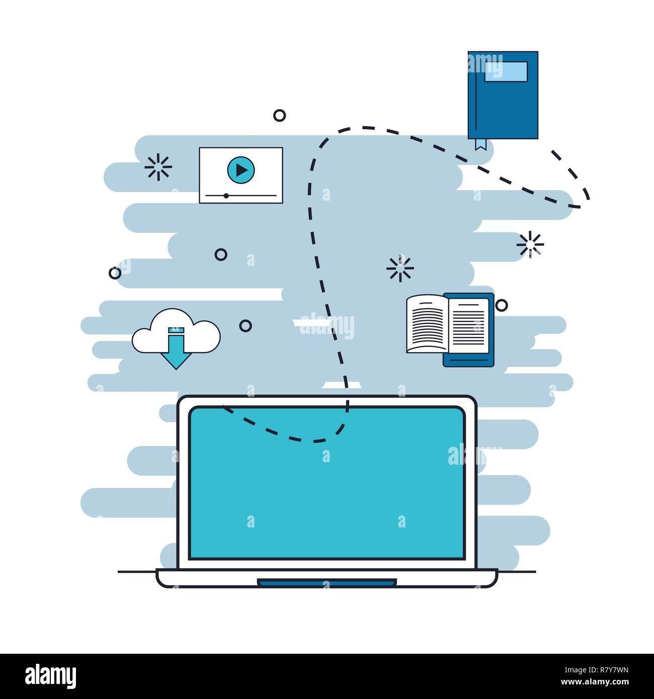 View study desk computer Cut Out Stock Images & Pictures - Alamy