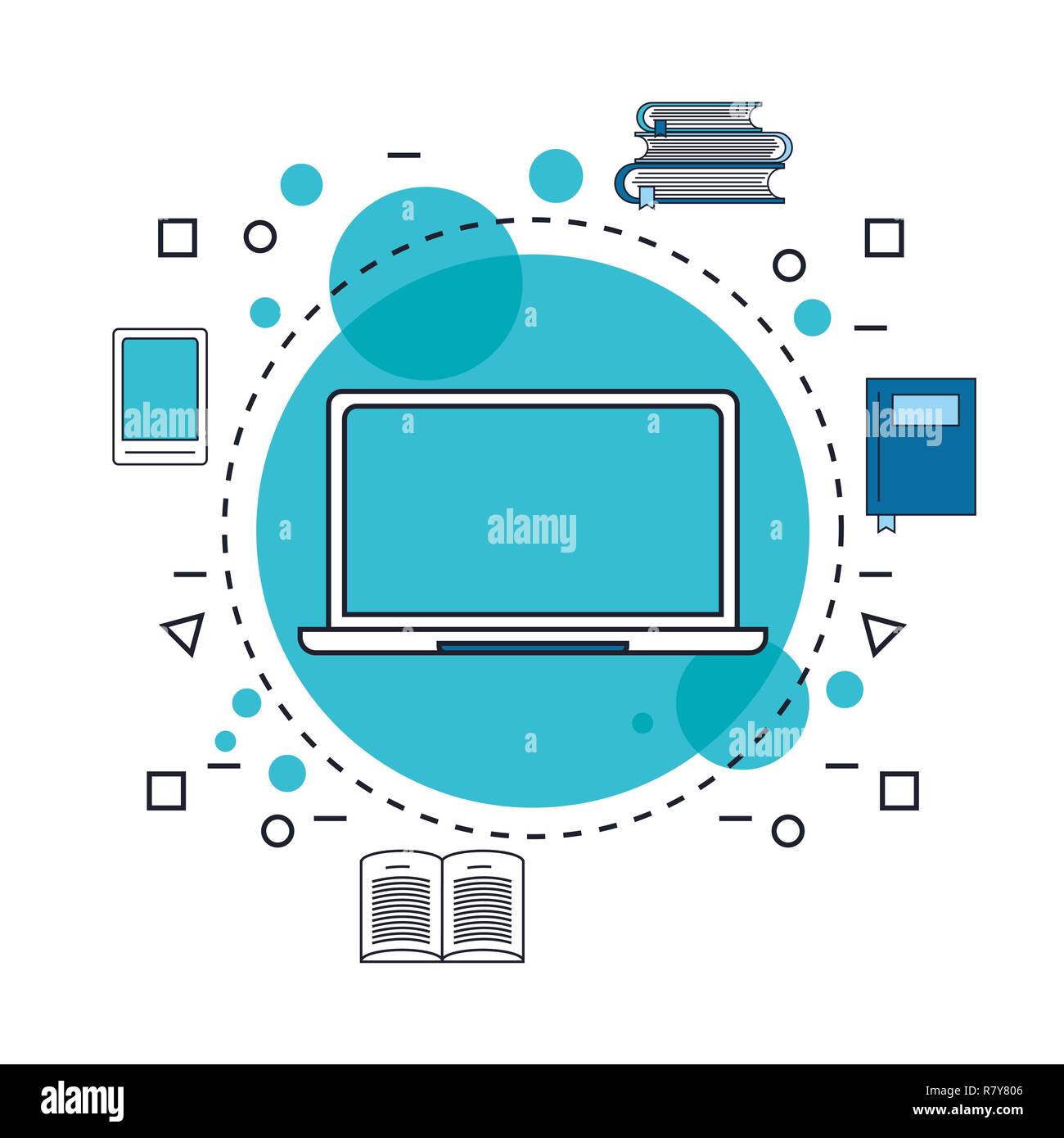 View study desk computer Cut Out Stock Images & Pictures - Alamy