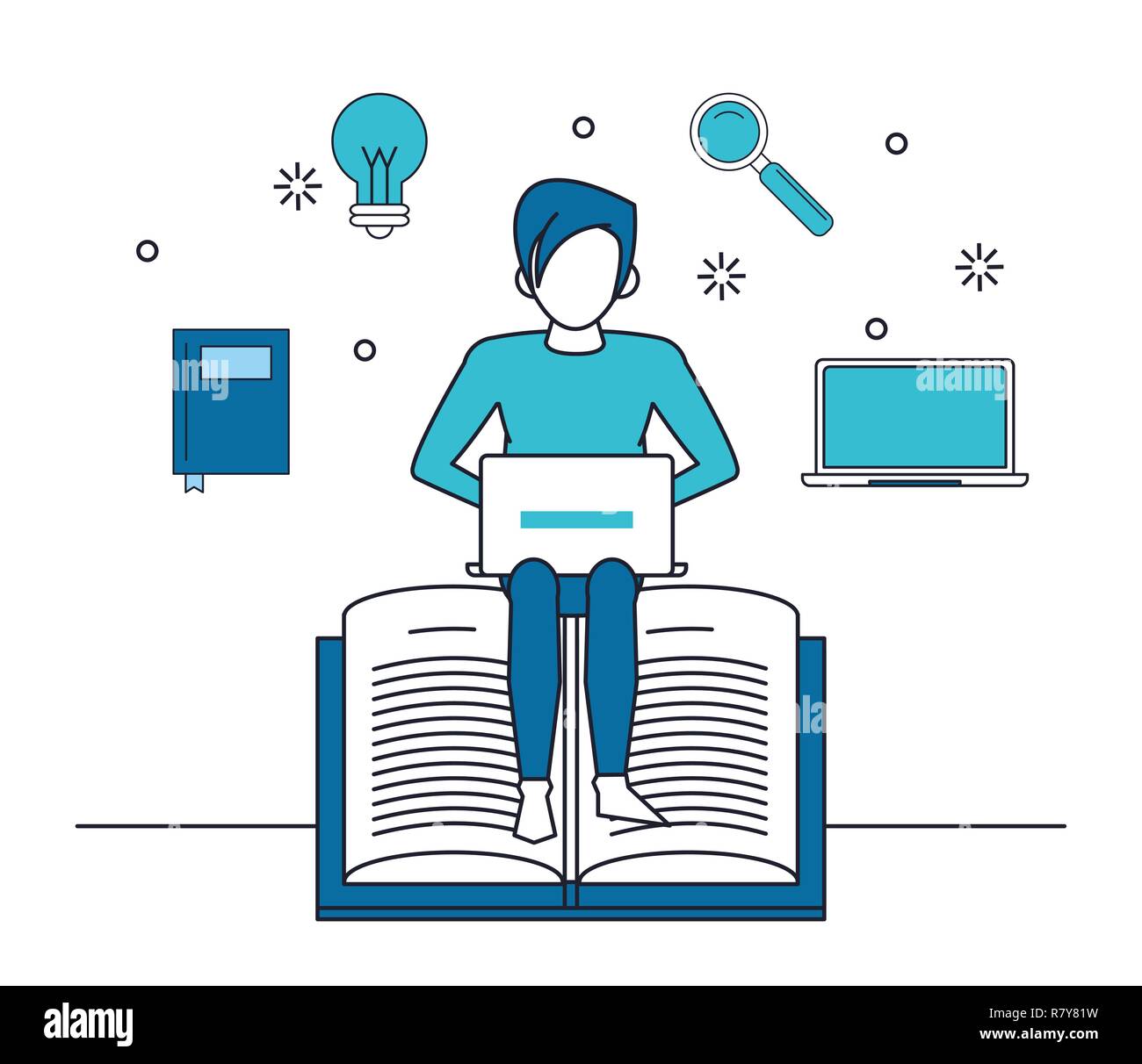 studying tools and man Stock Vector Image & Art - Alamy
