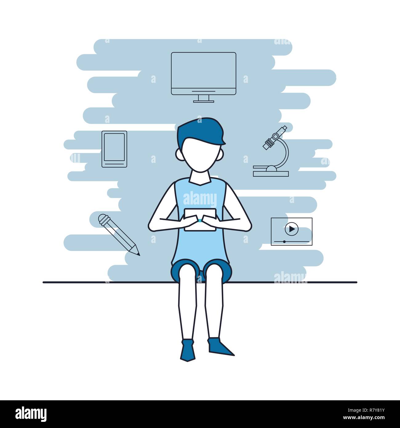 studying tools and man Stock Vector Image & Art - Alamy