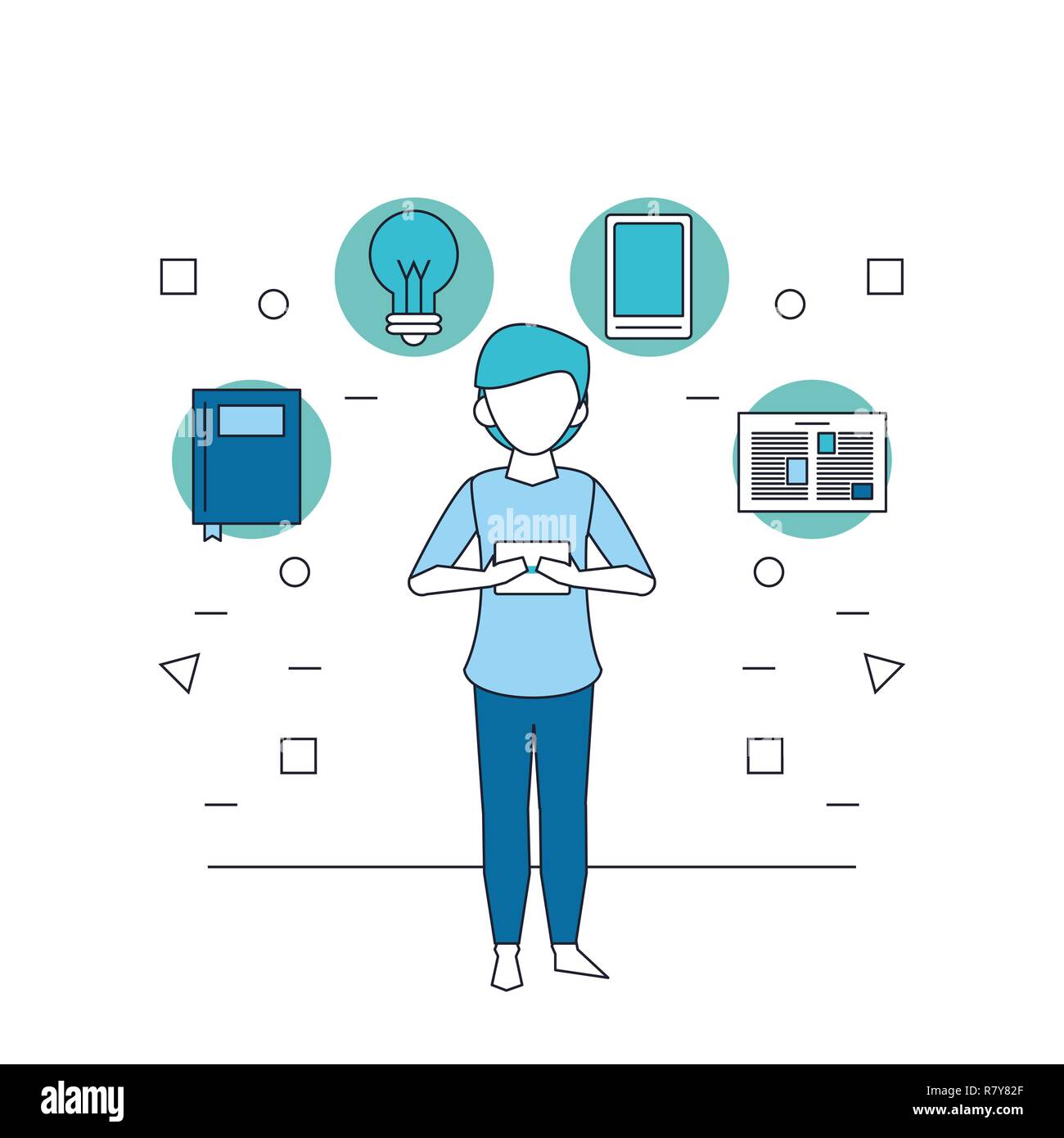 studying tools and man Stock Vector Image & Art - Alamy