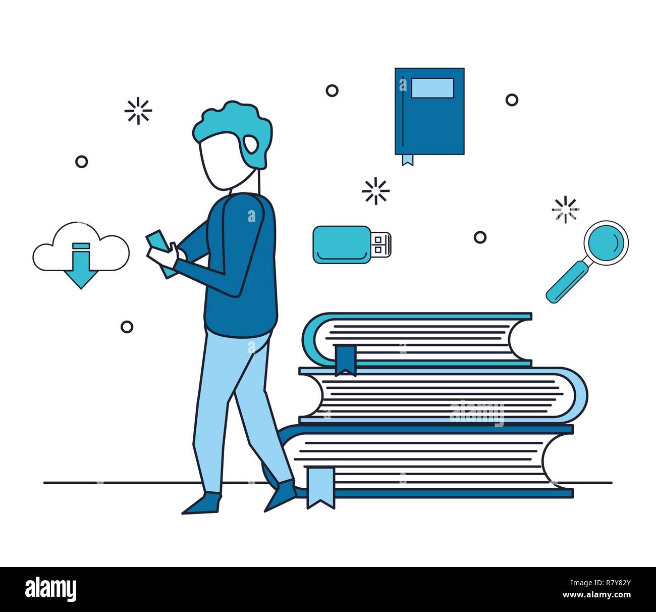 studying tools and man Stock Vector Image & Art - Alamy