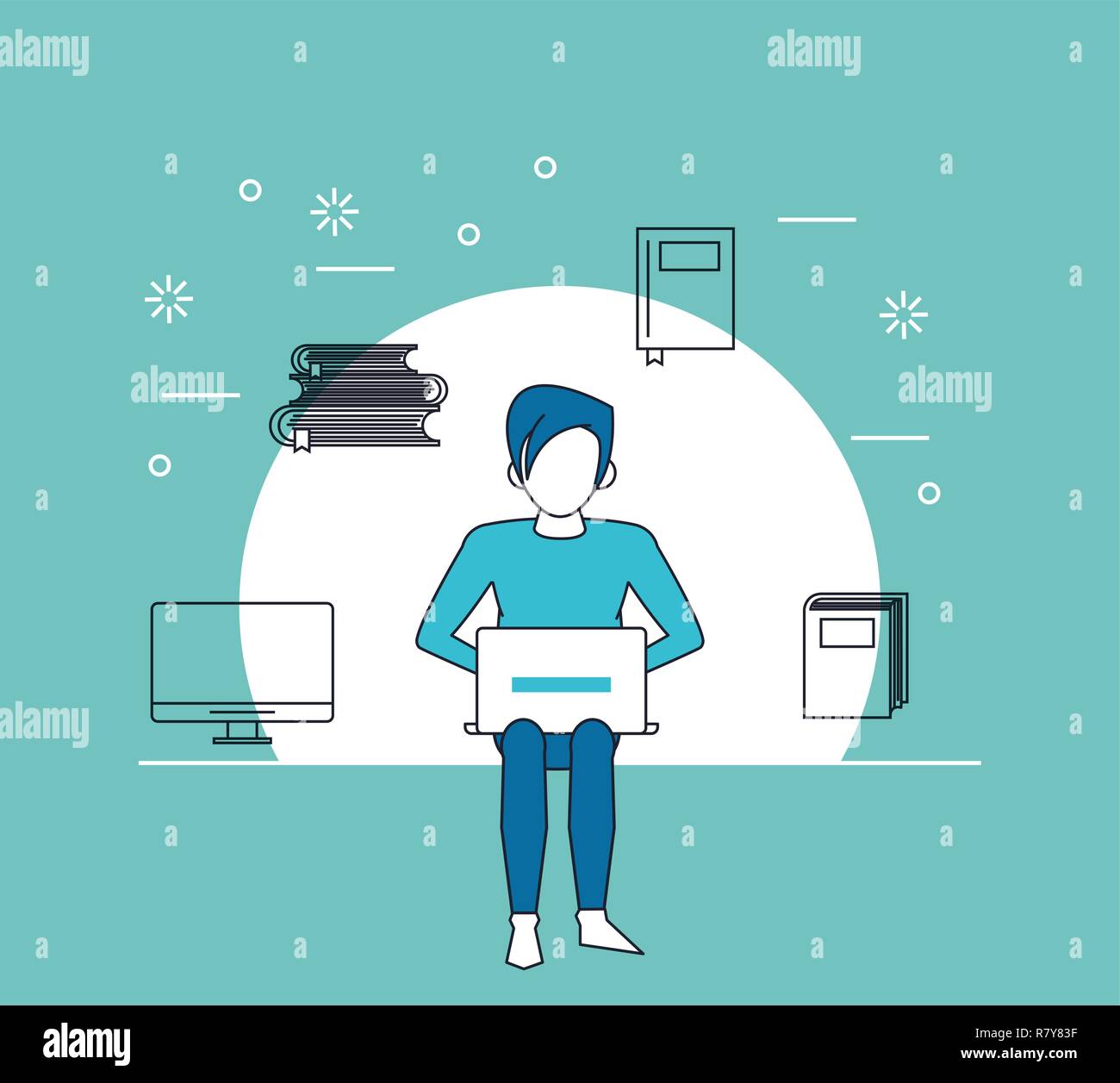 studying tools and man Stock Vector Image & Art - Alamy